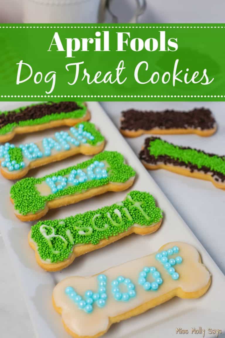 How to make FUN April Fools Dog Treat Cookies - Miss Molly Says