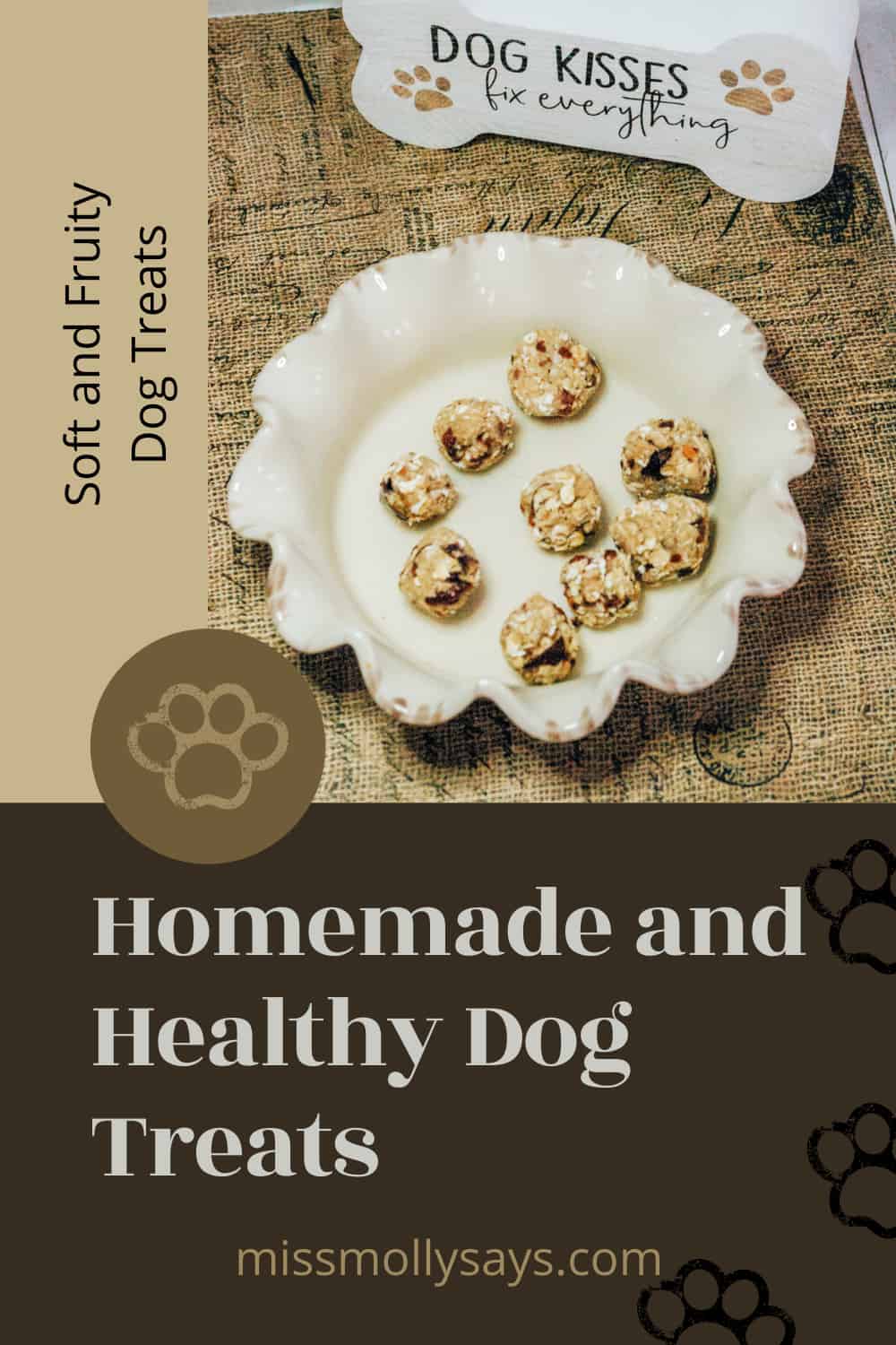 NO-BAKE Soft & Fruity Dog Treats with Apples & Cranberries