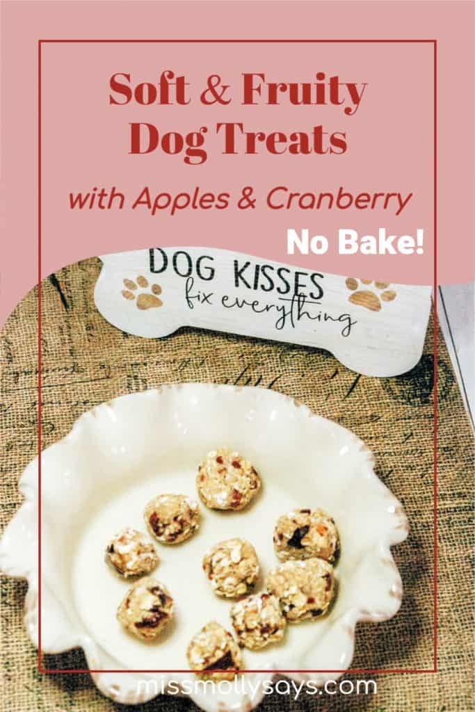NO-BAKE Soft & Fruity Dog Treats with Apples & Cranberries