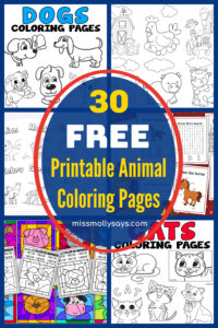 30 Free Printable Animal Coloring Pages for All Ages - Miss Molly Says
