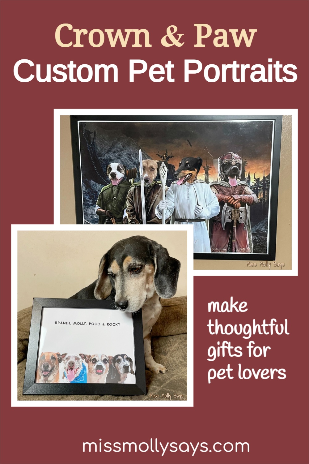 Custom Pet Portraits from Crown & Paw Make Pawsome Gifts