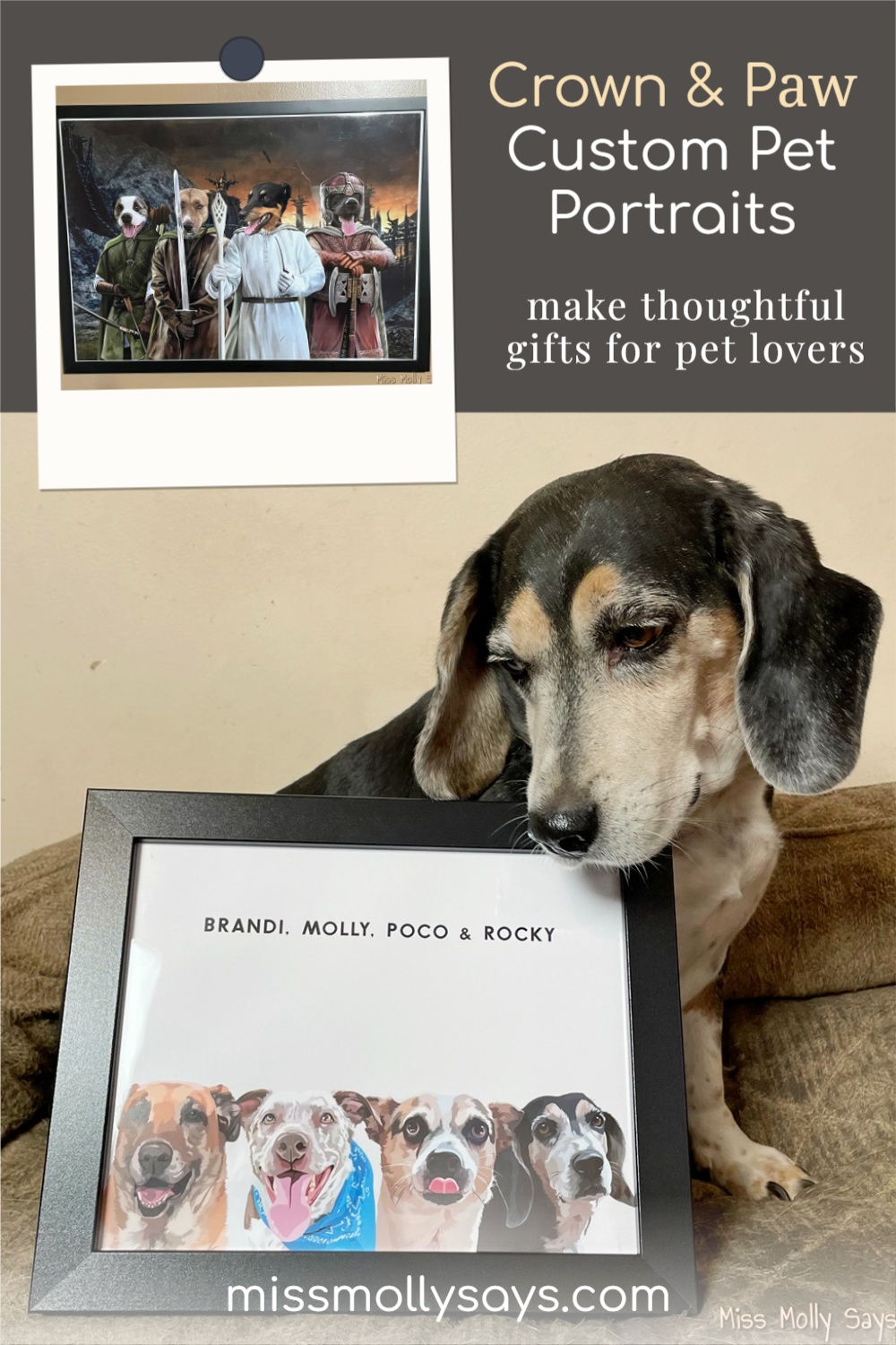 Custom Pet Portraits from Crown & Paw Make Pawsome Gifts