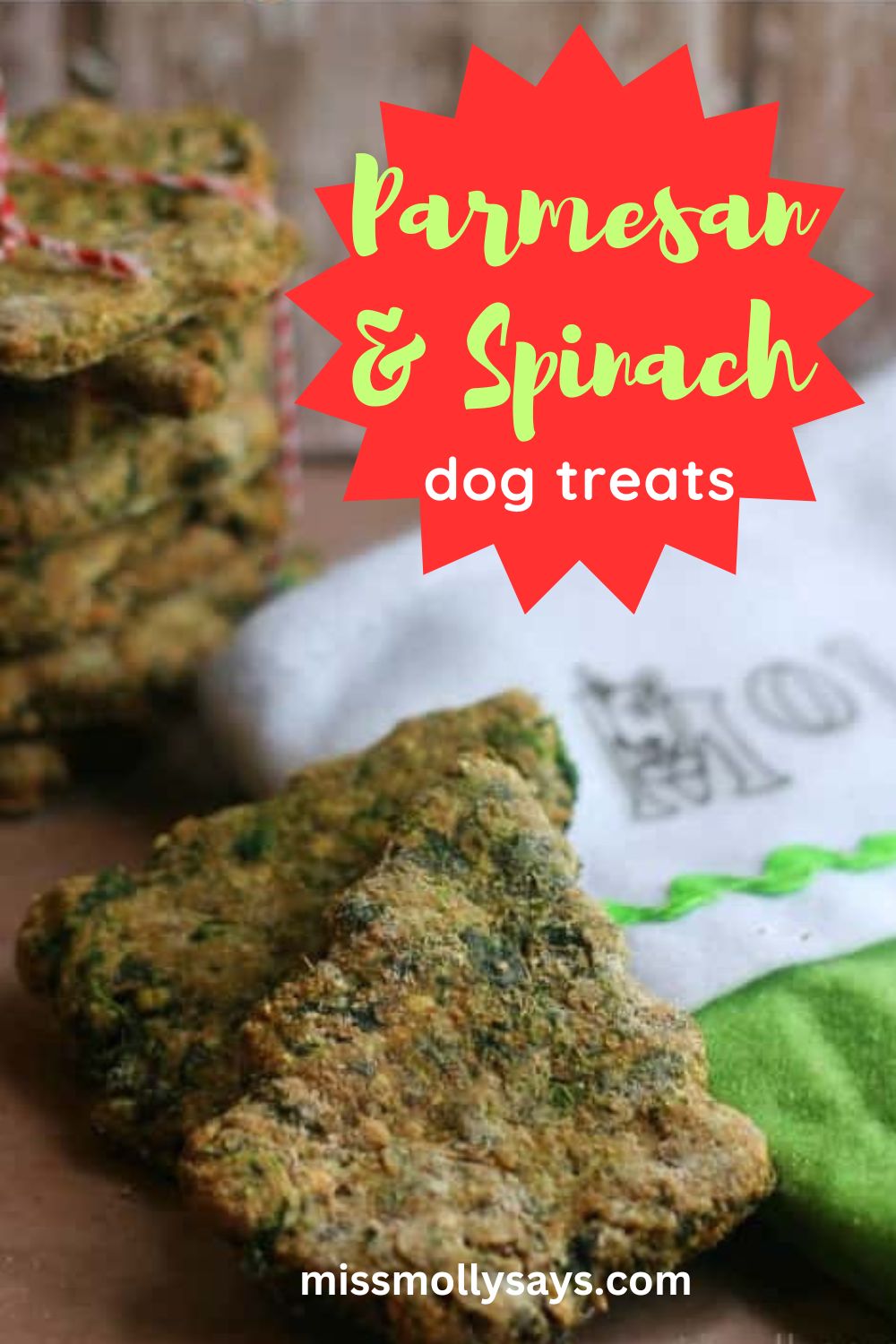 Homemade Parmesan & Spinach Dog Treats - Miss Molly Says
