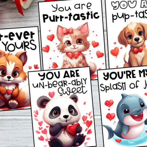 Printable Color Your Own Pet-Themed Valentine's Day Cards!- Miss Molly Says