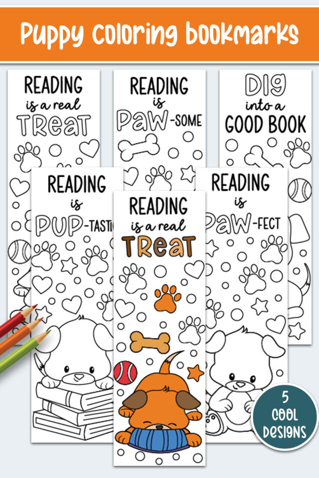 Tail-Wagging Fun Printable Puppy Coloring Bookmarks - Miss Molly Says
