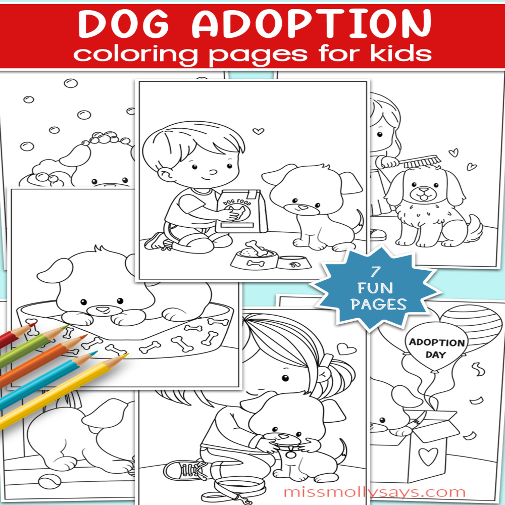 Free Cat Adoption Coloring Pages for Kids - Miss Molly Says