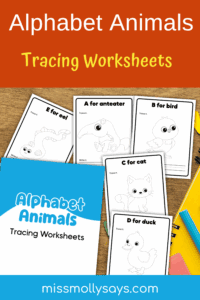 Free Printable Alphabet Animals Tracing Worksheets - Miss Molly Says
