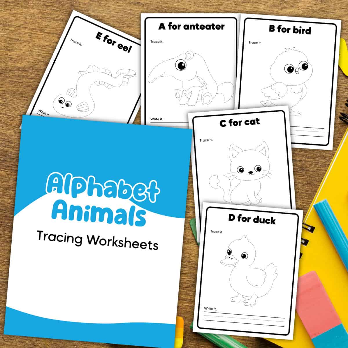Free Printable Alphabet Animals Tracing Worksheets - Miss Molly Says