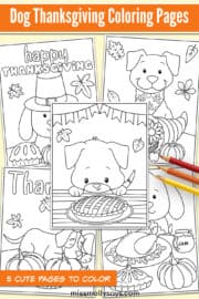 Cute Thanksgiving Dog Coloring Pages for Kids - Free Printables