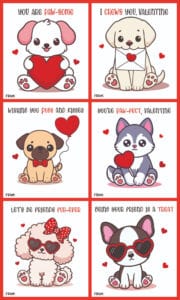 Free Printable Dog Valentine Cards for the Kids - Miss Molly Says